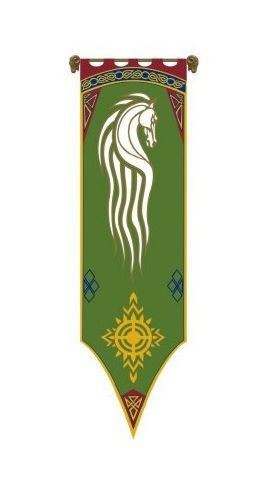 The banner of Rohan is described as bearing a “white horse upon a field ...